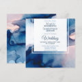 ~ Blue & Pink Watercolor Elegant Trendy Wedding Invitation | Zazzle