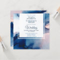 ~ Blue & Pink Watercolor Elegant Trendy Wedding Invitation | Zazzle