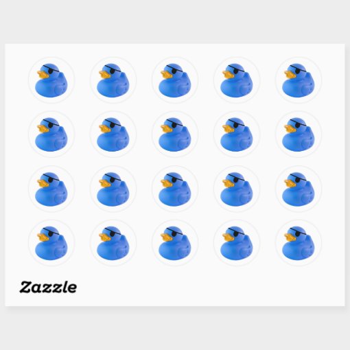 Blue pirate rubber duck sticker | Zazzle