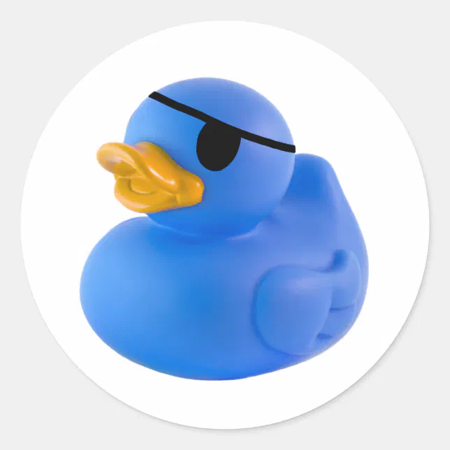 Blue pirate rubber duck sticker | Zazzle