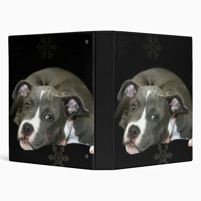 Blue pitbull puppy binder | Zazzle