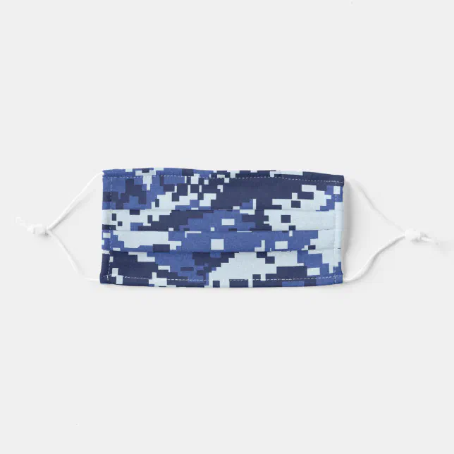 Blue Pixel Camouflage Adult Cloth Face Mask | Zazzle