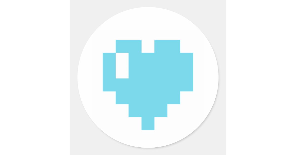 Blue Pixel Heart stickers | Zazzle