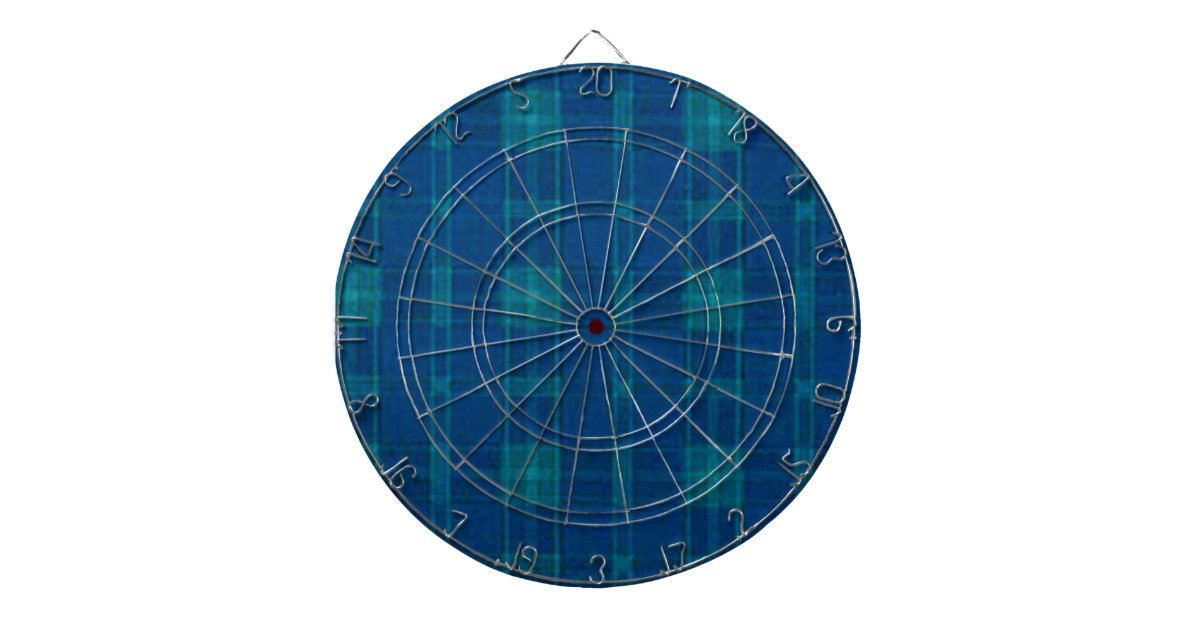 Blue Plaid Dart Board | Zazzle