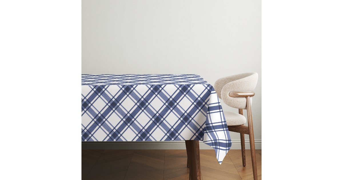 Blue Plaid Tablecloth | Zazzle