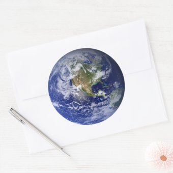 Blue Planet Earth Classic Round Sticker | Zazzle
