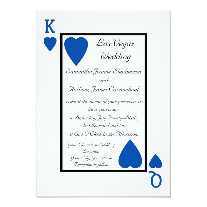 Blue Playing Card King/Queen Wedding Invitations | Zazzle.com