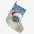 Blue point Siamese cat Christmas Large Christmas Stocking | Zazzle