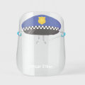 Blue Police Hat With Checkered Band Face Shield | Zazzle