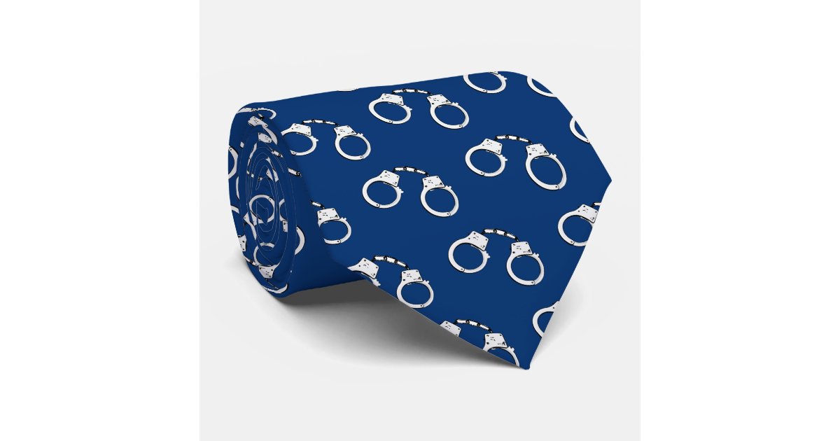 Blue Police Officer Handcuff Patterned Neck Tie | Zazzle