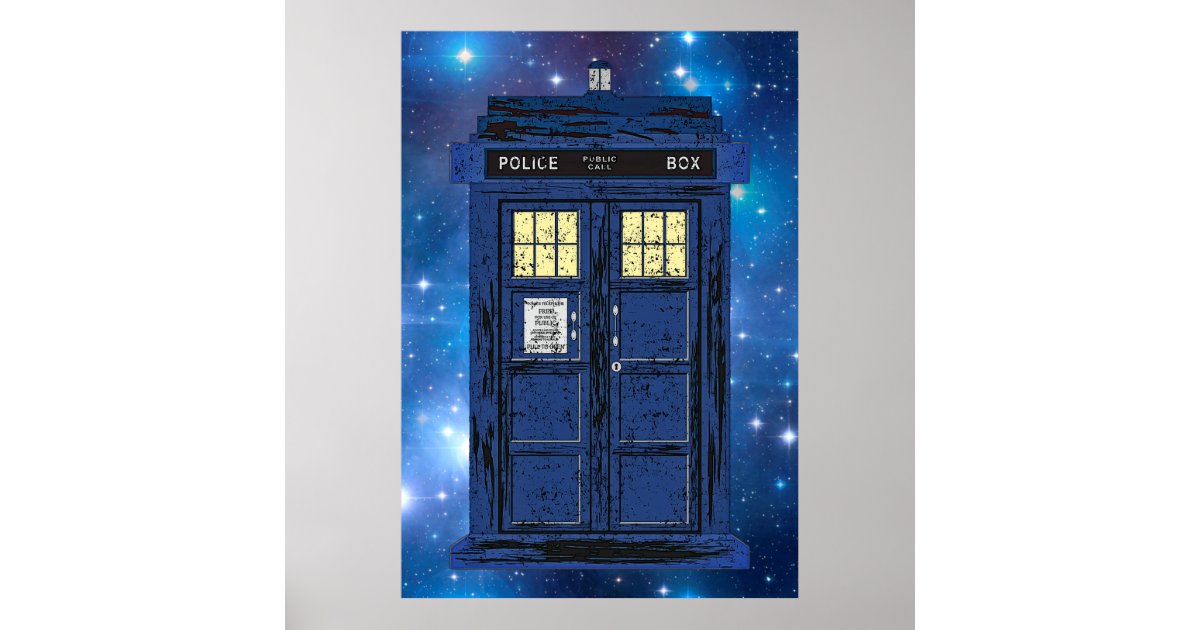 Blue Police Public Call Box - UK Time Travel 1 Poster | Zazzle