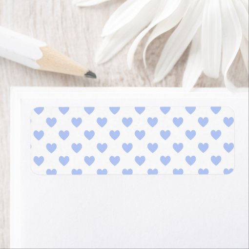 Blue Polka Dot Hearts Label | Zazzle