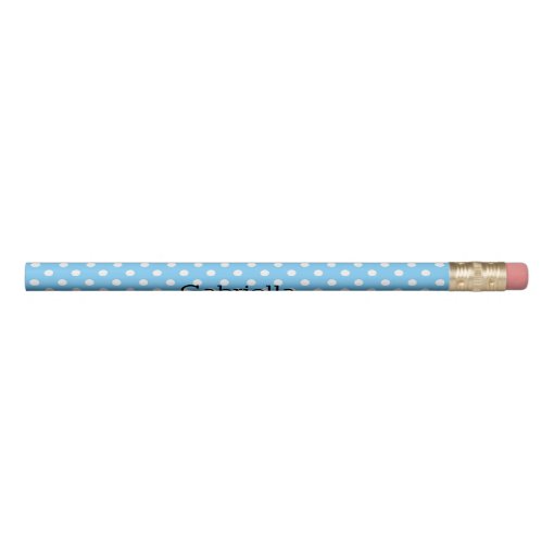 Blue Polka Dot Pencil | Zazzle