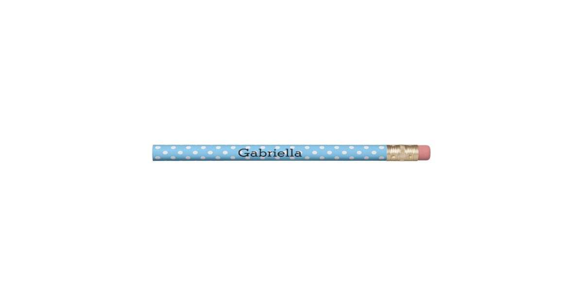 Blue Polka Dot Pencil | Zazzle