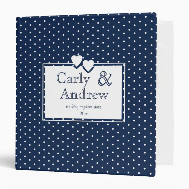 Blue Polka Dot Recipe Binder | Zazzle