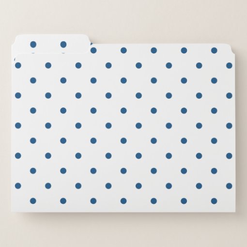 Blue Polka Dots on White Pattern File Folder | Zazzle
