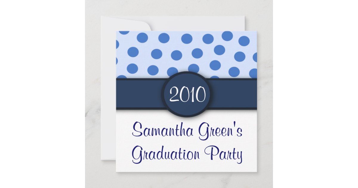 Blue Polka Dots Party Invitations | Zazzle