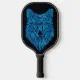 Blue Poly Wolf Head Pickleball Paddle | Zazzle