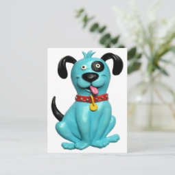 Blue Pooch Postcard | Zazzle