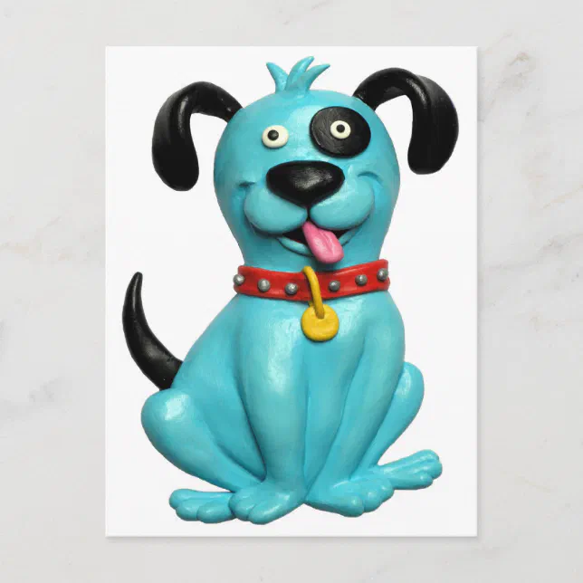 Blue Pooch Postcard | Zazzle