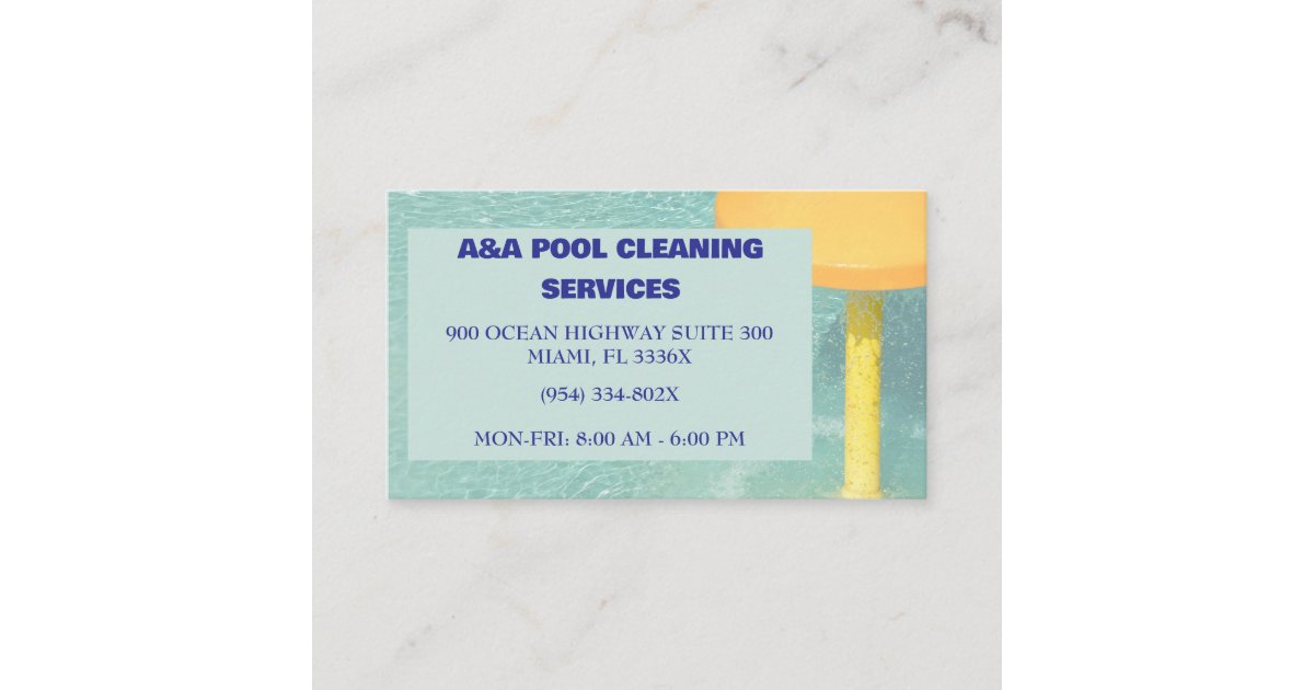 Blue Pool Maintenance Business Card | Zazzle