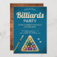 Blue Pool Table Billiards Snooker Birthday Party Invitation | Zazzle