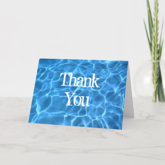 Blue Pool Thank You Card | Zazzle.com