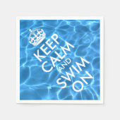 Blue Pool Water Keep Calm and Swim On Paper Napkins | Zazzle