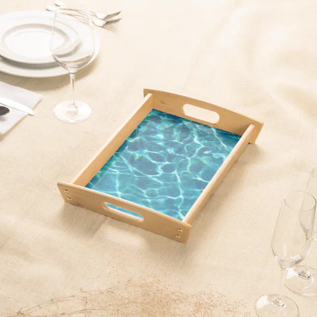 Blue Pool Water Serving Tray | Zazzle