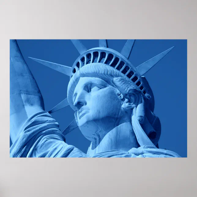Blue Pop Art Statue of Liberty Poster | Zazzle