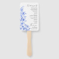 Blue Porcelain Floral Wedding Program Hand Fan | Zazzle