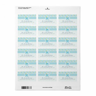 Blue Pram and Polka Dots Address Label | Zazzle