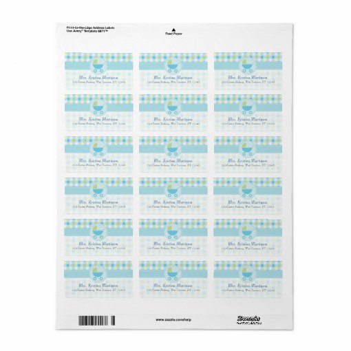 Blue Pram and Polka Dots Address Label | Zazzle