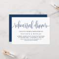 Blue Pretty Calligraphy Rehearsal Dinner Invitation | Zazzle