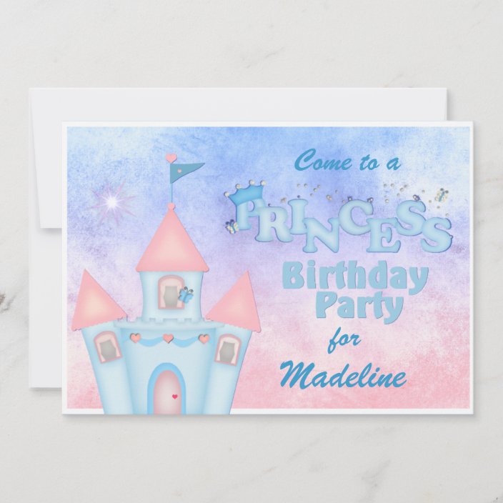 Blue Princess Birthday Party Invitation | Zazzle.com