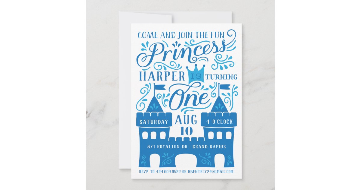 Blue Princess Winter Birthday Party Invitation | Zazzle