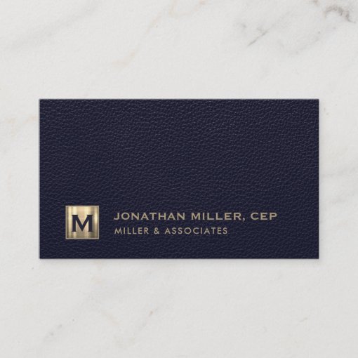 Blue Professional Luxury Initial Logo Business Card | Zazzle