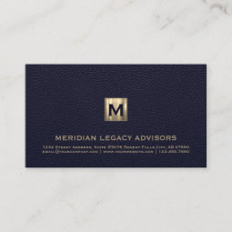 Blue Professional Luxury Initial Logo Business Card | Zazzle