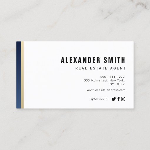 blue professional real estate realtor business card | Zazzle