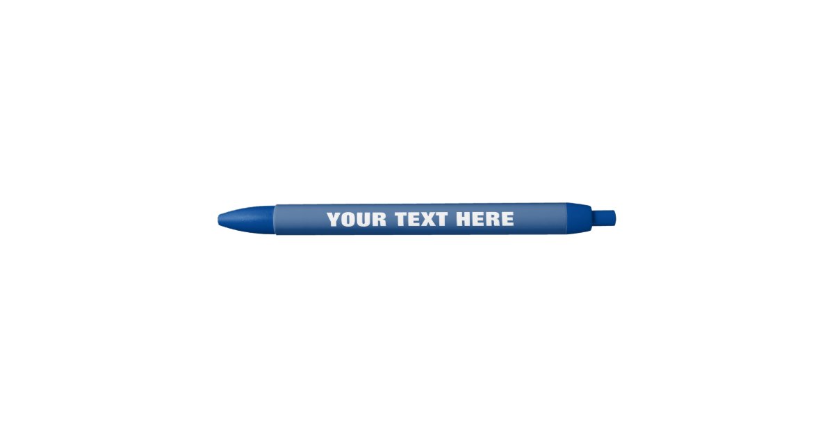 Blue promotional pen with personalised text | Zazzle