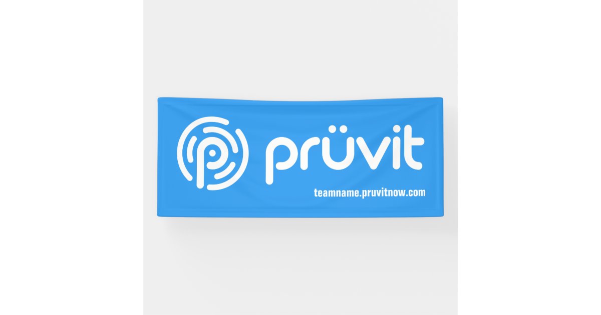 Blue pruvit banner | Zazzle