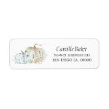 Blue Pumpkin Baby Shower Return Address Label | Zazzle