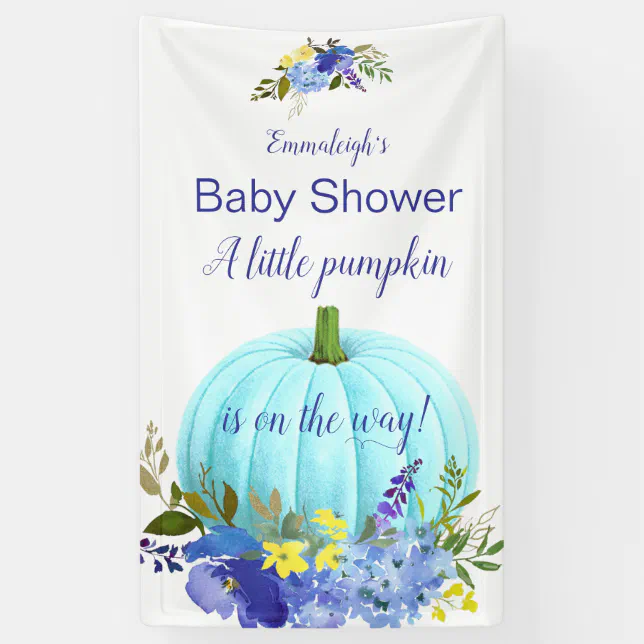 Blue Pumpkin Custom Baby Shower Banner | Zazzle