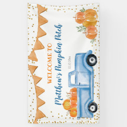 Blue Pumpkin Truck Birthday Banner | Zazzle