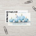 Blue Pumpkins Farm QR Code Scannable Watercolor Business Card | Zazzle