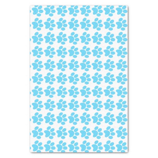 Blue Puppy Dog Paw Prints Pattern Tissue Paper | Zazzle