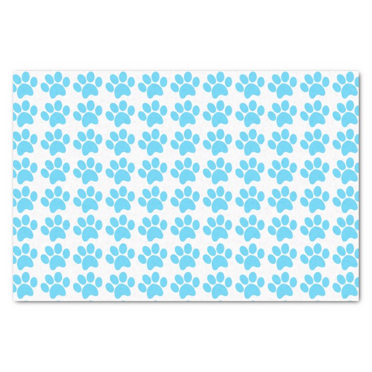 Blue Puppy Dog Paw Prints Pattern Tissue Paper | Zazzle