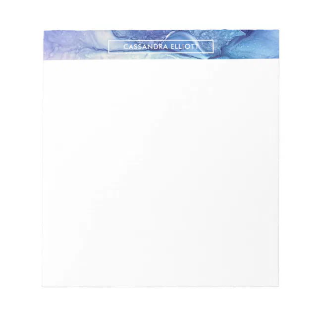 Blue & Purple Alcohol Ink Liquid Abstract Art Notepad | Zazzle