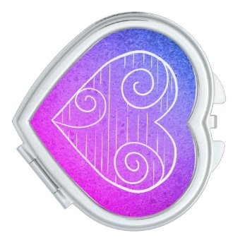 Blue Purple And Pink Heart Compact Mirror | Zazzle