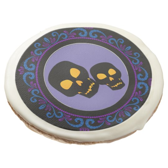 Blue Purple Black Skulls Halloween Sugar Cookie | Zazzle.com